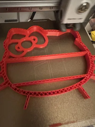 Hello Kitty Shelf Improved for no Support Printing Remixed by randomaker MakerWorld: Download ...