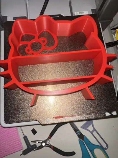 Hello Kitty Shelf Improved for no Support Printing Remixed by randomaker MakerWorld: Download ...