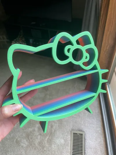 Hello Kitty Shelf Improved for no Support Printing Remixed by randomaker MakerWorld: Download ...
