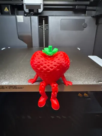 Articulated Strawberry Heart with Stem no AMS req by Ireality MakerWorld: Download Free 3D Models