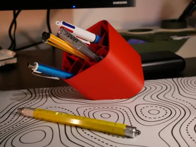 Desk Organizer - Slanted Cube by Meyui MakerWorld: Download Free 3D Models