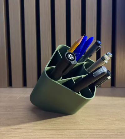 Desk Organizer - Slanted Cube by Meyui MakerWorld: Download Free 3D Models