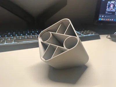 Desk Organizer - Slanted Cube by Meyui MakerWorld: Download Free 3D Models