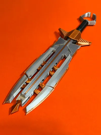 Mecha Sword with Movable Blades - Free 3D Print Model - MakerWorld