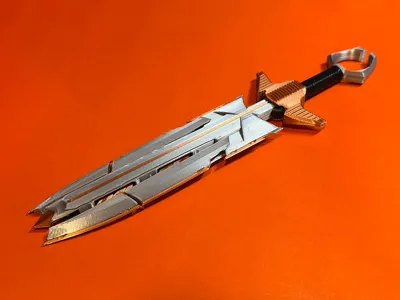 Mecha Sword with Movable Blades - Free 3D Print Model - MakerWorld