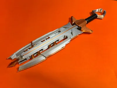 Mecha Sword with Movable Blades - Free 3D Print Model - MakerWorld