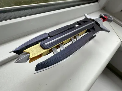 Mecha Sword with Movable Blades - Free 3D Print Model - MakerWorld