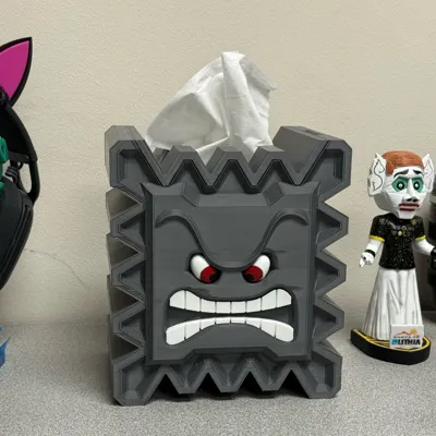 Super Mario Thwomp Tissue Box - Free 3D Print Model - MakerWorld