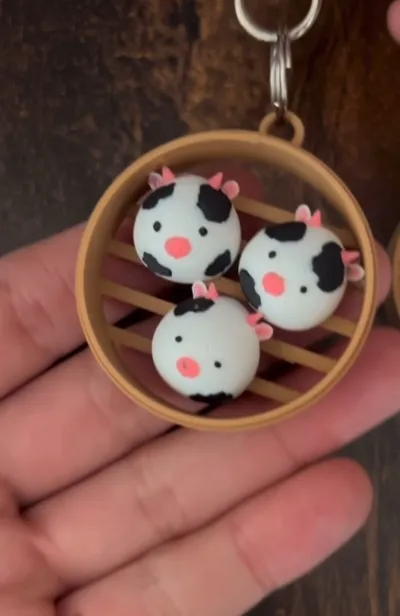 Cow Bun Fidget Keychain (Dim Sum) by Jefflynn MakerWorld: Download Free ...