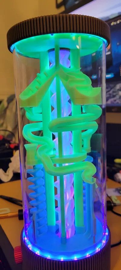 360˚ Rotating Marble Run - Enclosed with Lights by MaKim MakerWorld: Download Free 3D Models