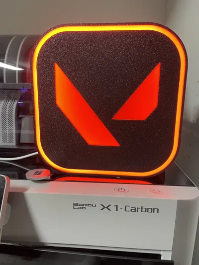 Valorant Logo LED LightBox - Free 3D Print Model - MakerWorld