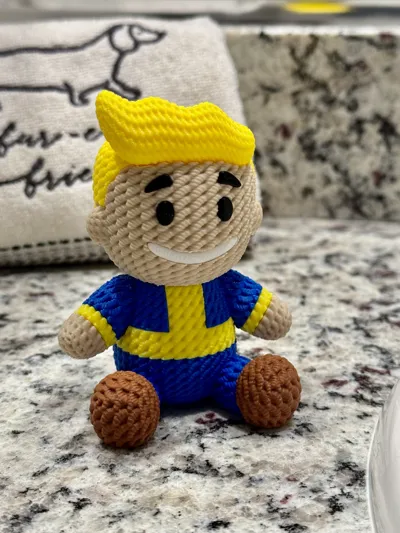 Crochet Fallout Vault-Tec Vault Boy by NaraaPrints - MakerWorld