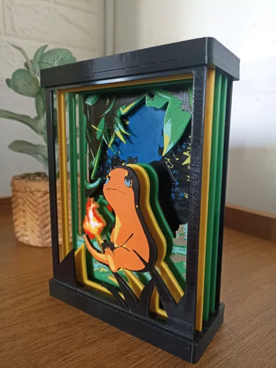 Parallax Art : Charmander's Ember by PEL3D MakerWorld: Download Free 3D ...