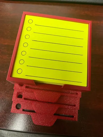 Holder for Post-It Notes - Stencils Included by Vision2Design - MakerWorld