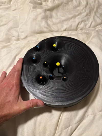 Solar System with Gravity Wells - Free 3D Print Model - MakerWorld