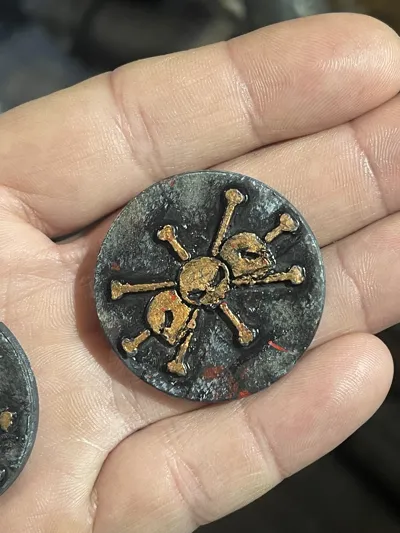 One Piece Blackbeard pirates Jolly Roger token - Free 3D Print Model ...