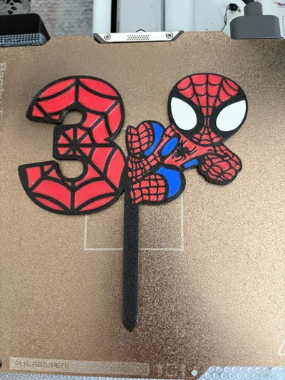 Spiderman 3 birthday cake topper - Free 3D Print Model - MakerWorld