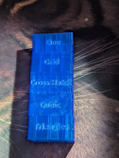 TPU Infill Pattern Squish Test With Labels - Free 3D Print Model ...