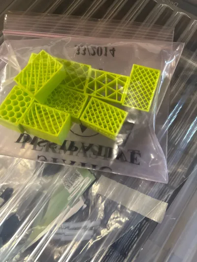 TPU Infill Pattern Squish Test With Labels - Free 3D Print Model ...