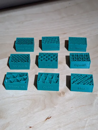 TPU Infill Pattern Squish Test With Labels by Randomblock1 MakerWorld ...