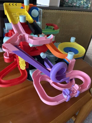 Marble Run 003 6-Ways Looping Addon v2 by MplusM - MakerWorld