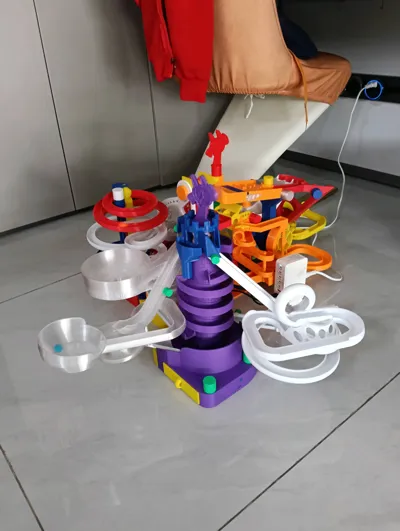 Marble Run 003 6-Ways Looping Addon v2 by MplusM MakerWorld: Download Free 3D Models