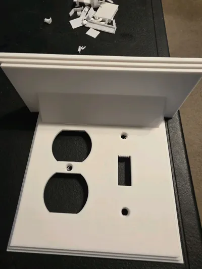 Outlet Cover with Shelf for Phone, 2or4 plug model - Free 3D Print ...
