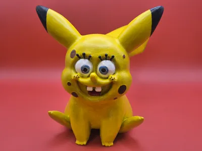 Cursed Pikachu SpongeBob SquarePants by SnK3DD - MakerWorld