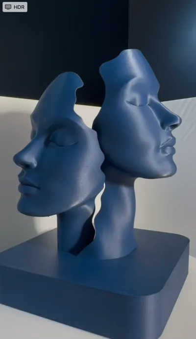 Duality Faces Sculpture – Minimalist Art by Sculturissimo3D MakerWorld ...