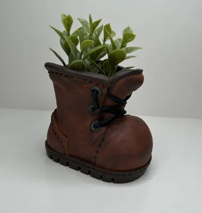 Boot Planter - no AMS - no supports - Free 3D Print Model - MakerWorld