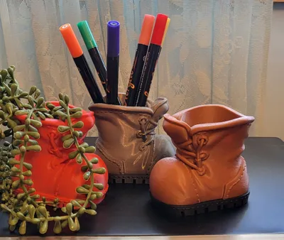 Boot Planter - no AMS - no supports - Free 3D Print Model - MakerWorld
