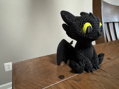 Toothless Night Fury with a Knitted Design by PinkyWings MakerWorld ...