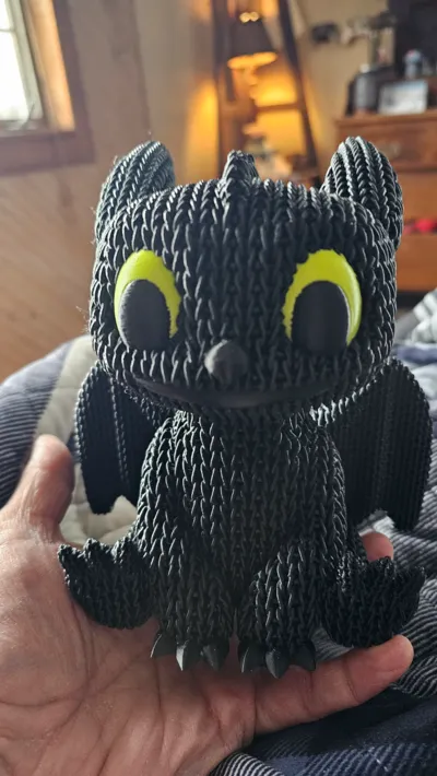 Toothless Night Fury with a Knitted Design by PinkyWings MakerWorld ...