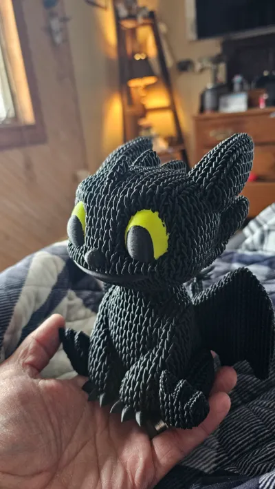 Toothless Night Fury with a Knitted Design by PinkyWings MakerWorld ...