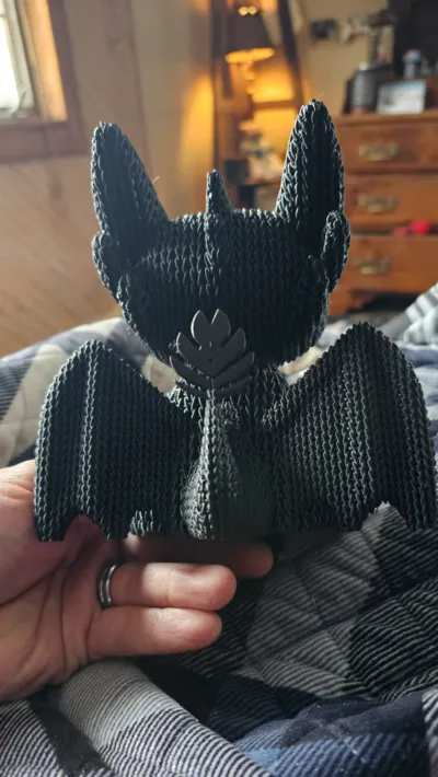 Toothless Night Fury with a Knitted Design by PinkyWings MakerWorld ...