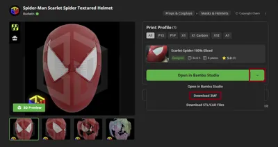 Spider-Man Scarlet Spider Textured Helmet by Budwin MakerWorld ...