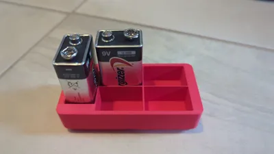 Gridfinity 9V Battery Trays (multiple sizes & styles) Remixed by Dalkain - MakerWorld