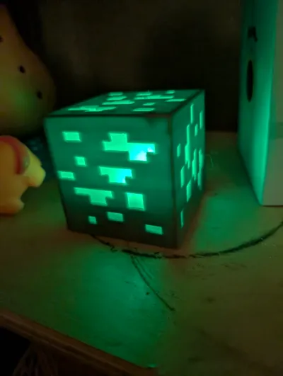 Minecraft Diamond Ore Cube Lamp for LED Tealight Remixed by babodad ...