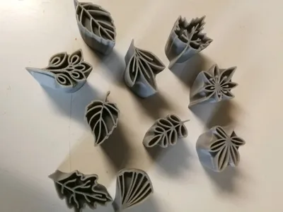 Set of leaf stamp 3. - Free 3D Print Model - MakerWorld