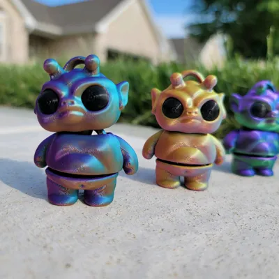 Flexi Dave The Alien & Keychain - No Supports by 3DeepDesigns ...