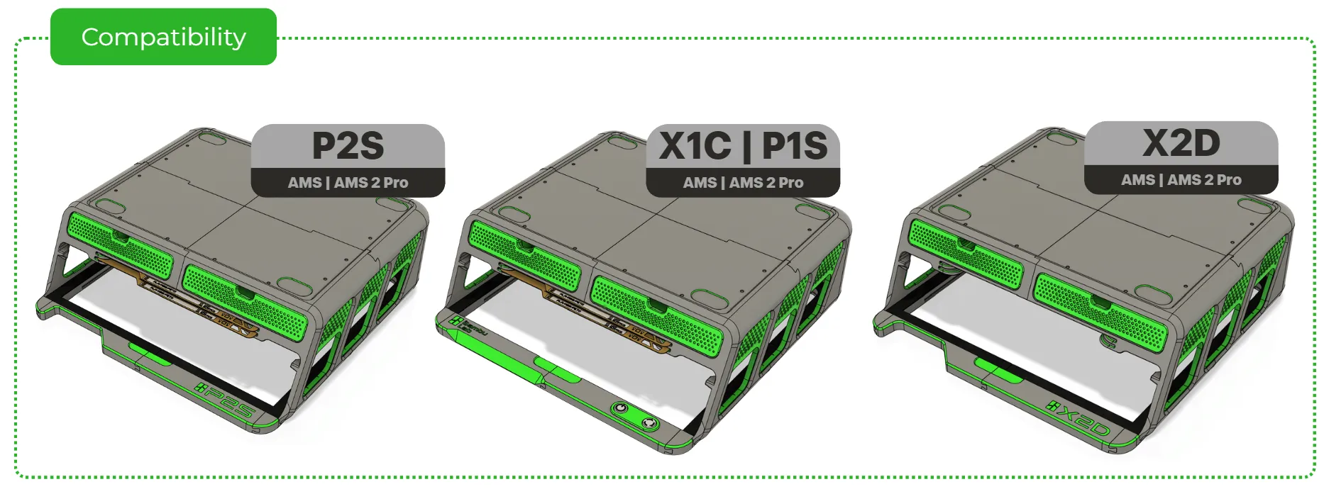 BLV - AMS / AMS 2 Riser P2S / X2D / X1C / P1S v4 - Free 3D Print Model ...