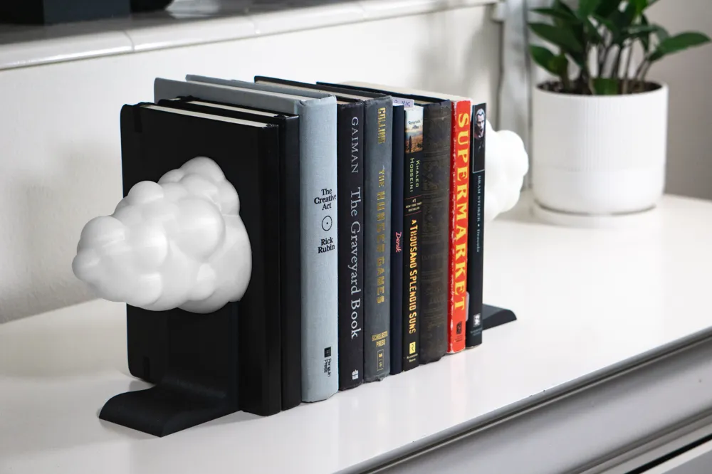 Floating Cloud Bookend v2 Easy Print by Jordan Proctor Designs - MakerWorld