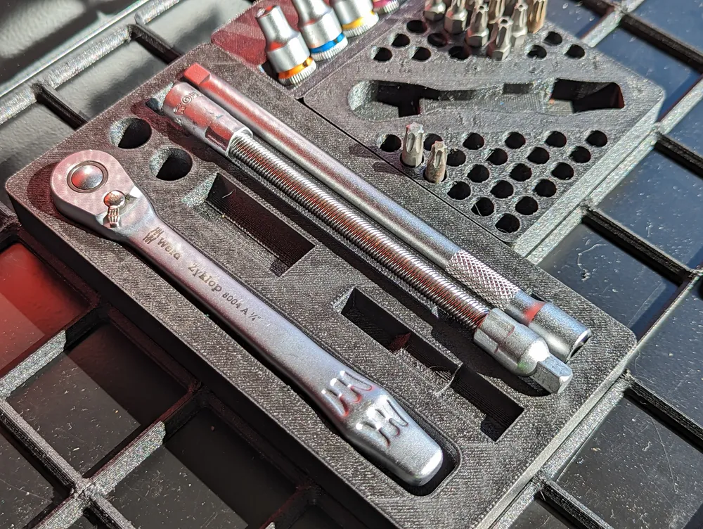 Gridfinity Wera 1 4 Ratchet With Accessories By Mrstolarsky Makerworld