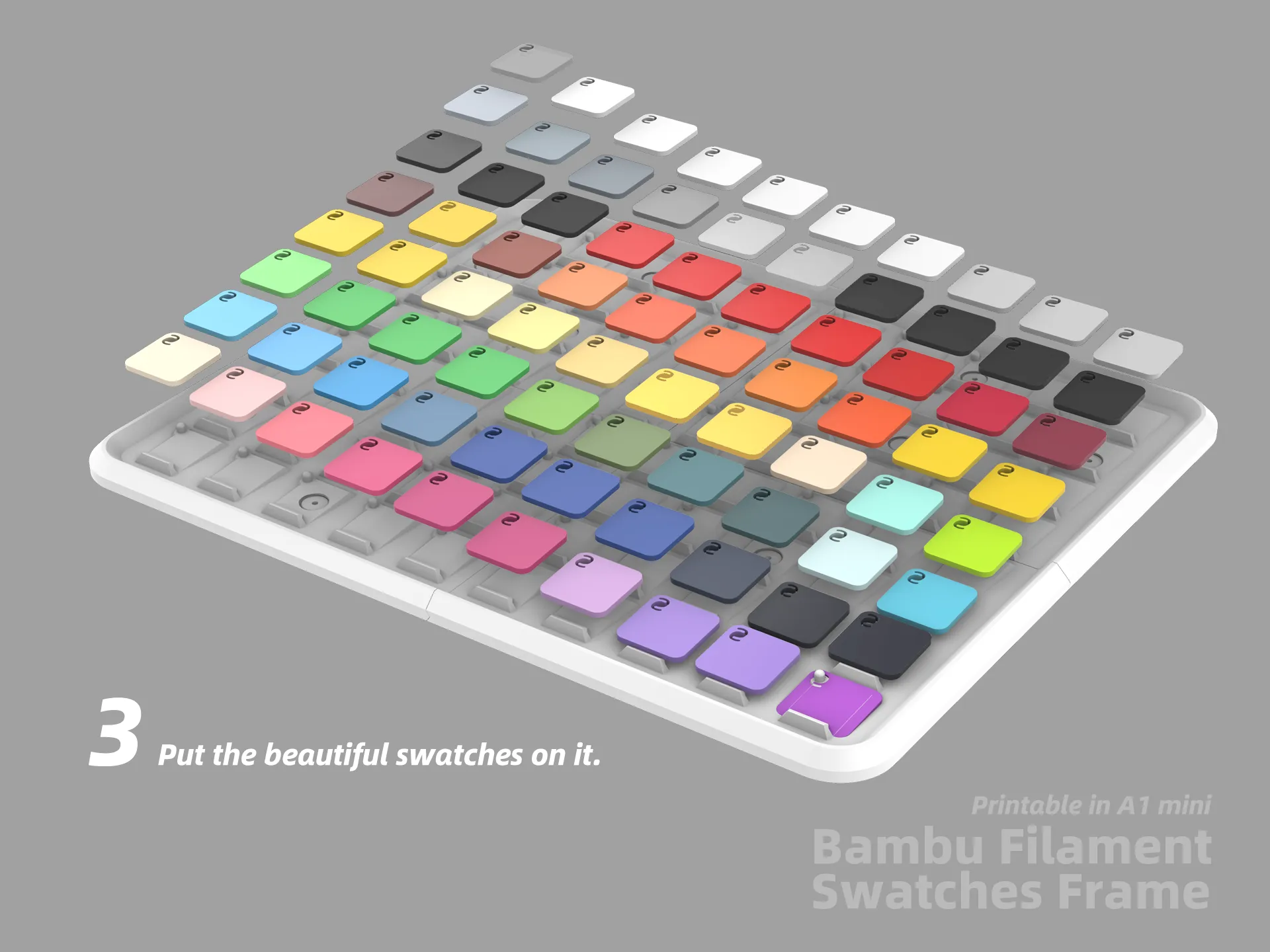 Bambu Filament Swatches Frame by wuguigui MakerWorld: Download Free 3D ...