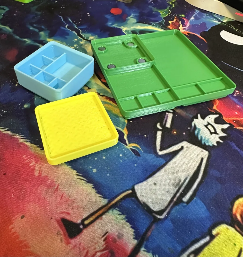 Gridfinity Big/Small Parts Tray W/ Removable 1x1 Screw Bin & Stackable Lid by TailS MeDiA ...