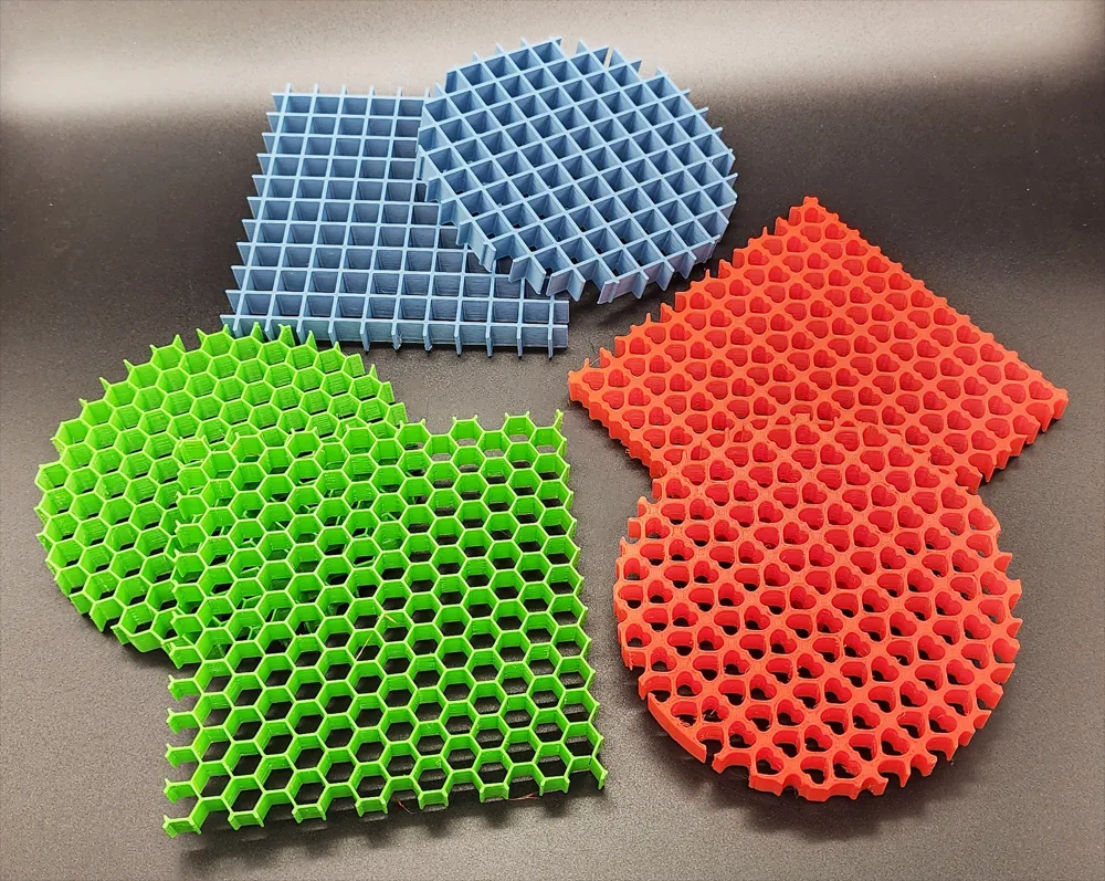 Solid Infills - Hearts Honeycomb Grid by TripleGWorkshop - MakerWorld