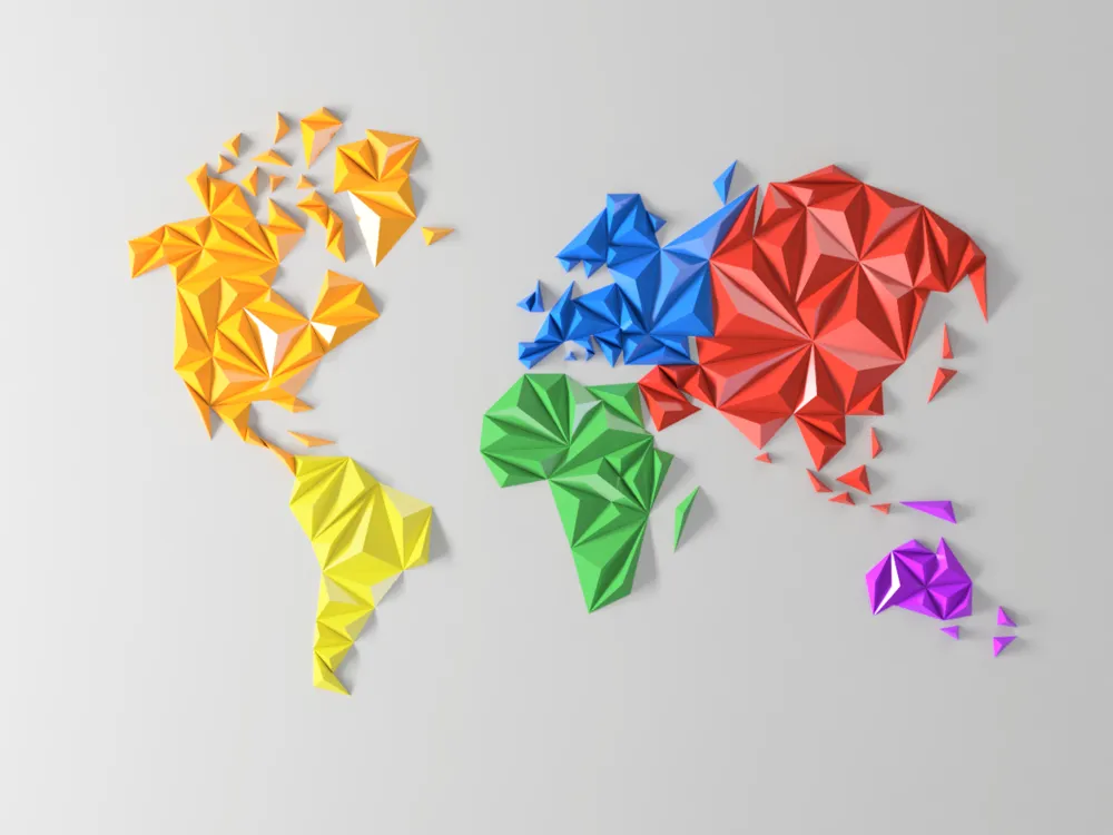 Geometric world map (resized version) Remixed by dgemily - MakerWorld