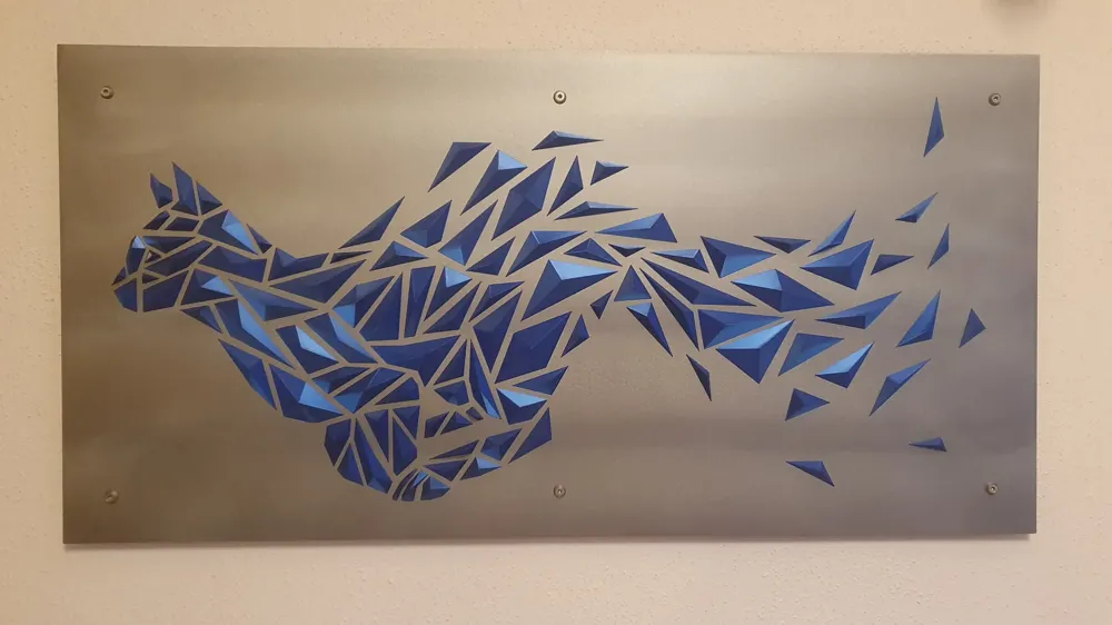 Geometric cat wall art by dgemily - MakerWorld