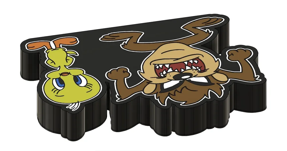 Taz and Tweety Lightbox LED Lamp by Magic Studio 3D MakerWorld ...