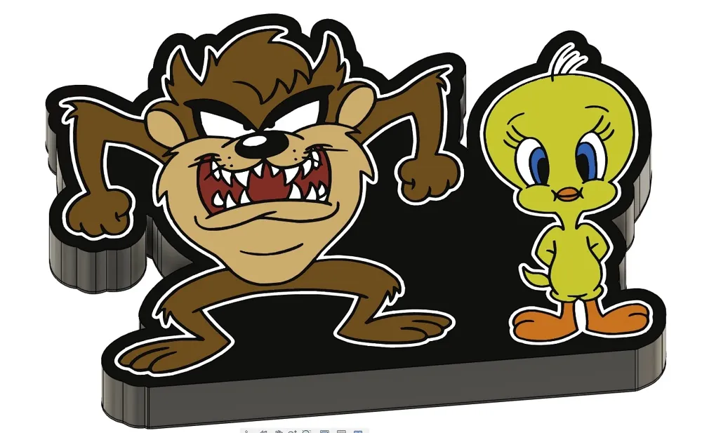 Taz and Tweety Lightbox LED Lamp by Magic Studio 3D MakerWorld ...